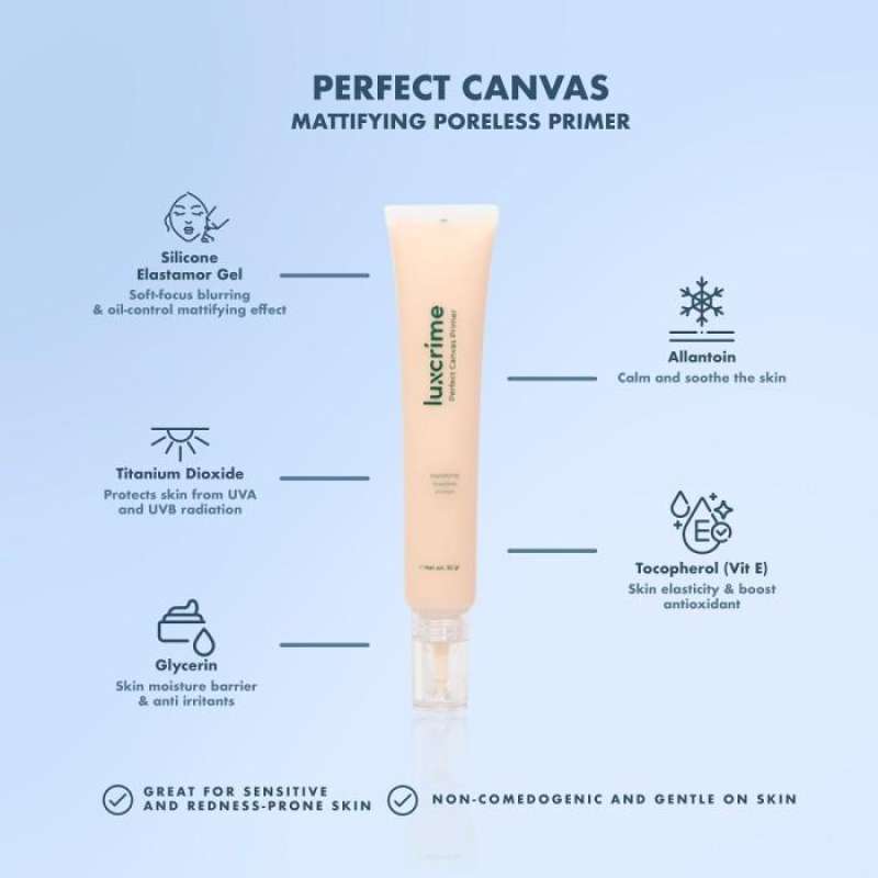 Promo Luxcrime Perfect Canvas - Mattifying Poreless Primer - Hydro Blur ...