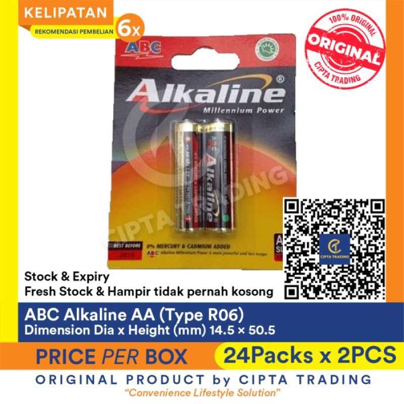 Promo Abc Alkaline Battery Aa (1 Box 24 Pairs) Diskon 23% Di Seller ...