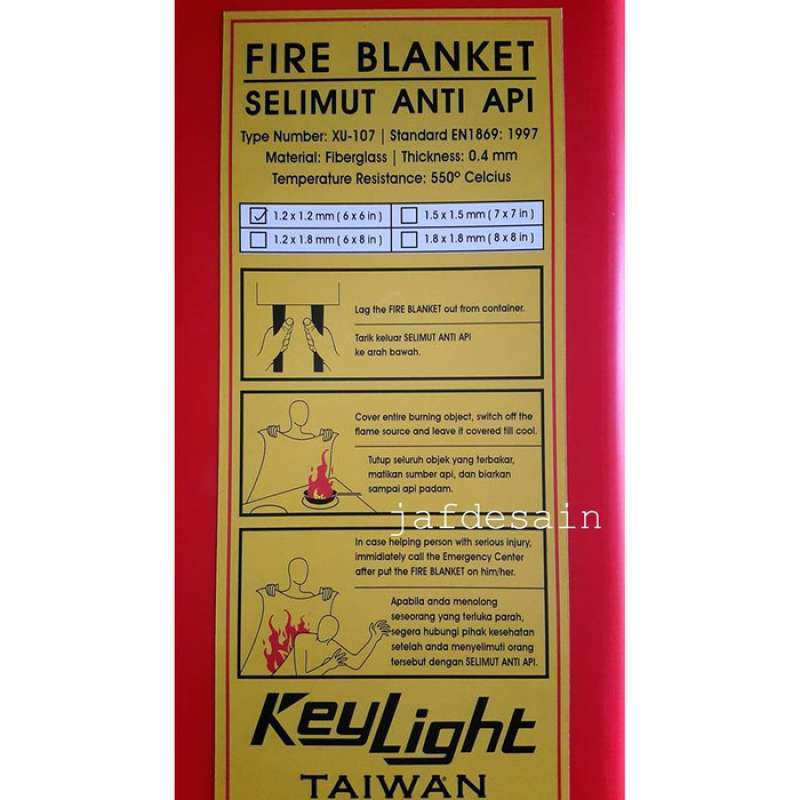 Promo Selimut Api Fire blanket 1.8 Standart Internasional made in ...