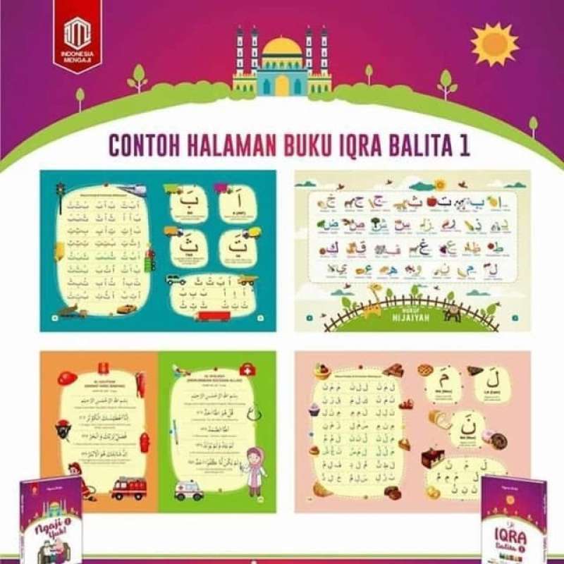 Promo IQRA BALITA JILID 1 - Buku Mengenal Huruf Hijaiyah Berwarna ...