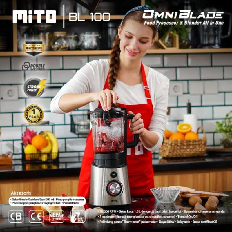 Promo Blender Mito Bl-100 Mito Omni Blade Bl100 Food Processor Mito Bl ...
