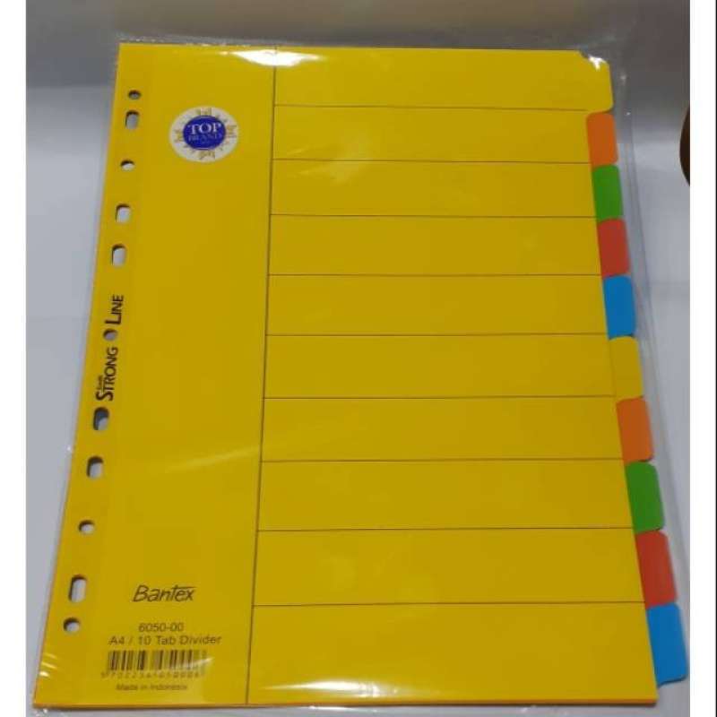 Jual Divider Bantex 6050/ Pembatas Buku Ukuran A4 10 Warna Di Seller ...