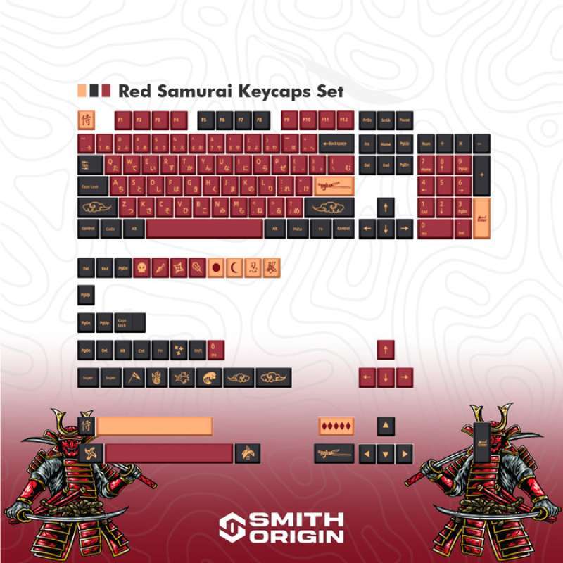 Promo GMK RED SAMURAI CLONE KEYCAPS PBT CHERRY PROFILE JAPAN ROOT ...