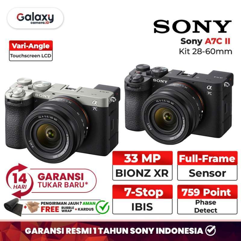 Jual Sony A7C II Kit 28-60mm Kamera Mirrorless A7CII Camera A7C Resmi di Seller Galaxy Camera ...