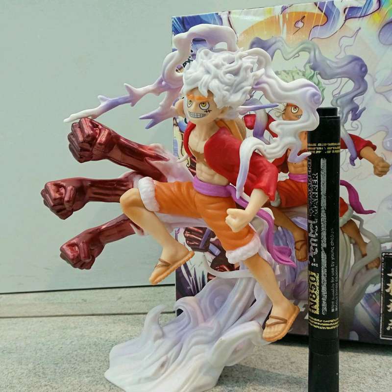 Jual mainan static figure one piece monkey d luffy gear 5th red 3 hands ...