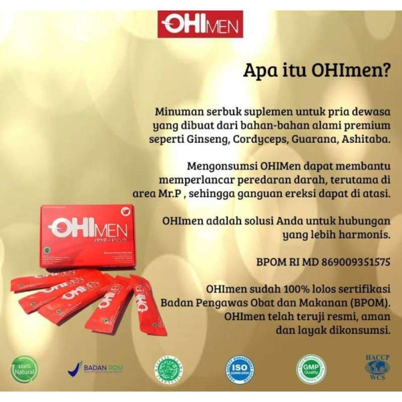 Jual Ohimen 5 Sachet Stamina Pria Dewasa Hormon Ginseng Ohi Men ...