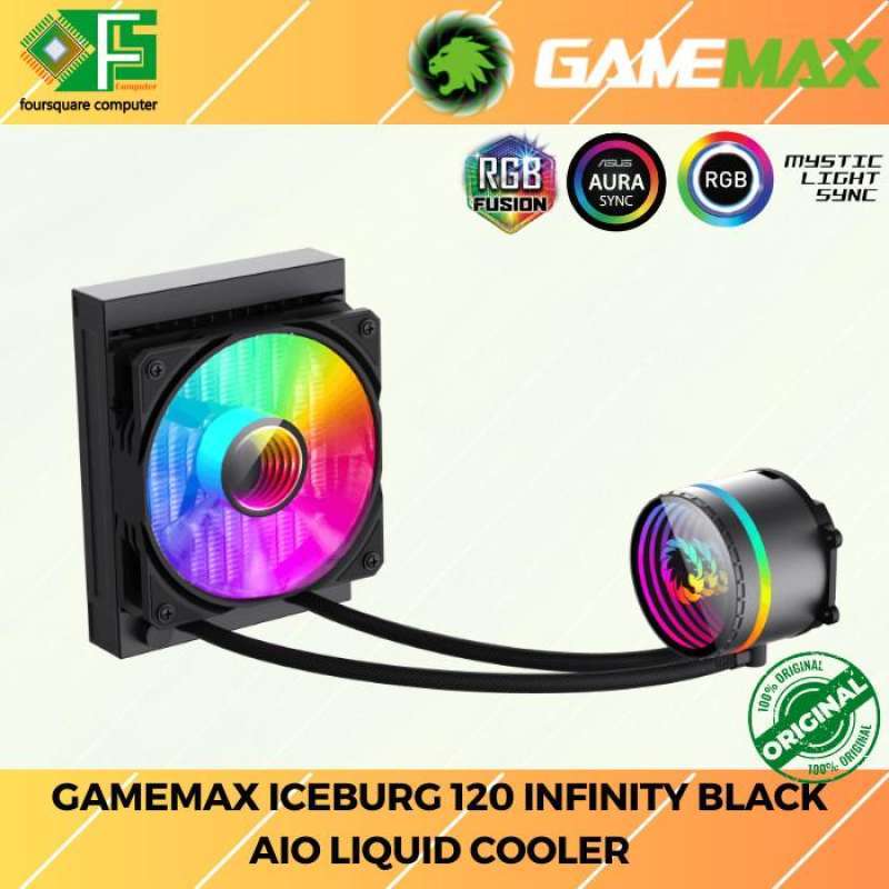 Jual AIO Water Cooling 120 Gamemax IceBurg 120 Infinity Black Resmi di ...
