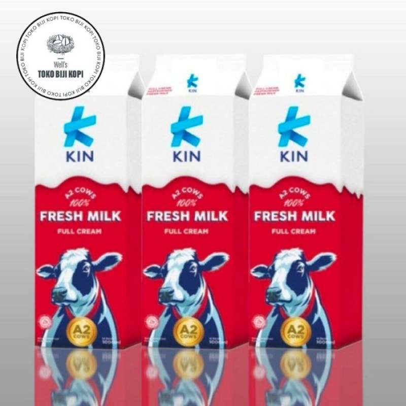 Jual Susu Kin Fresh Milk Pasteurised Full Cream 1 Liter / 1000 Ml Di ...