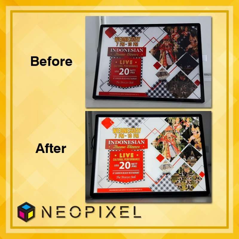 Promo Papan Neon Box LightBox Custom Menu Cafe LED Lightpad A3 Meja ...