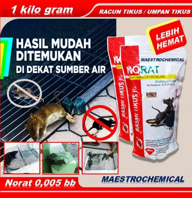 Promo NORAT brodifacoum @ 1 KG ( racun tikus ) Diskon 33% di Seller ...