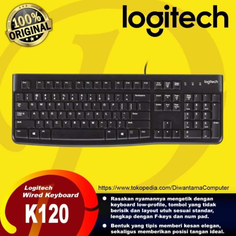 Promo Logitech Wired Keyboard K120 / Keyboard Kabel Usb Logitech Diskon ...
