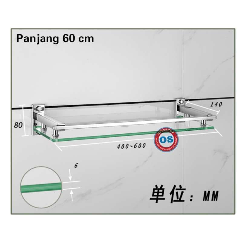 Promo Rak Kaca Persegi Kotak Minimalis Os-c005-60 Cm ( By Gosend /gojek ...