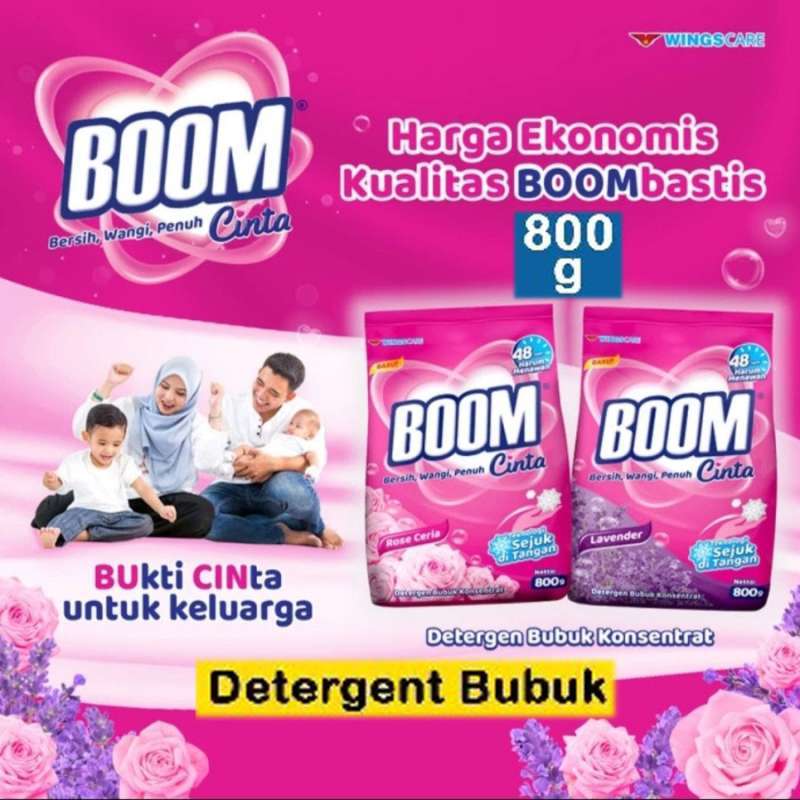 Jual Boom Detergent Deterjen Bubuk Cinta 800g 800 gram di Seller The Only Moon Star - Cempaka ...