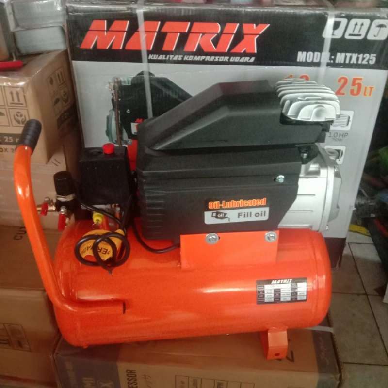 Promo Mesin Kompresor Angin Listrik 1hp 25 Liter Portebel Matrix Diskon ...