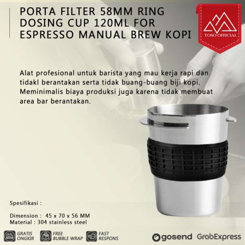 Promo Porta Filter 58mm Ring Dosing Cup 120ml For Espresso Manual Brew ...