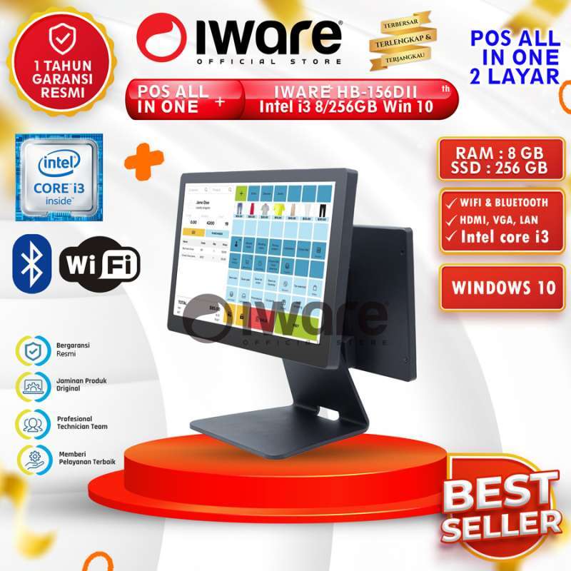 Jual Iware Mesin Kasir Pos All In One Hb-156dii I3 8/256gb Win 10 156 Di Seller Iware Surabaya ...