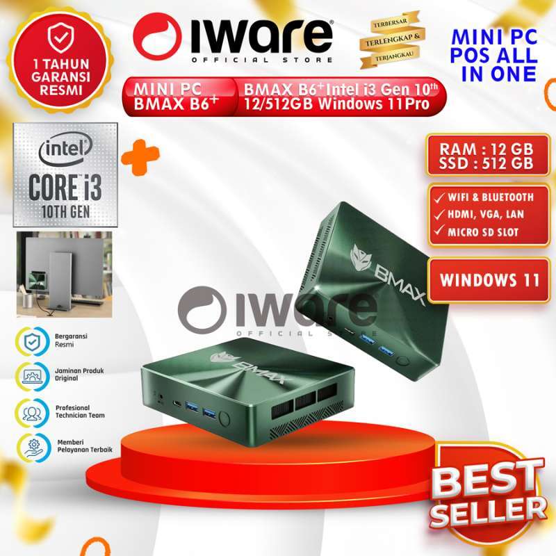 Jual Iware BMAX B6+ Intel Core i3 Mini PC 1000NG4 12/512GB Gen 10 NVMe Windows 11 di Seller ...