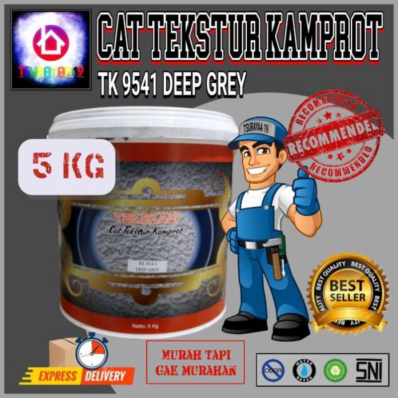 Promo Paling Murah!!! Tekskam Cat Tekstur Kamprot - Deep Grey Kemasan ...