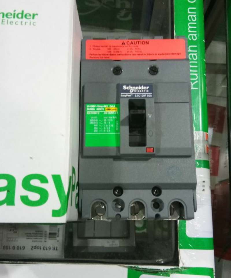 Promo MCCB / EazyPact / Easypact 80A 3P EZC100F Schneider Diskon 23% di ...
