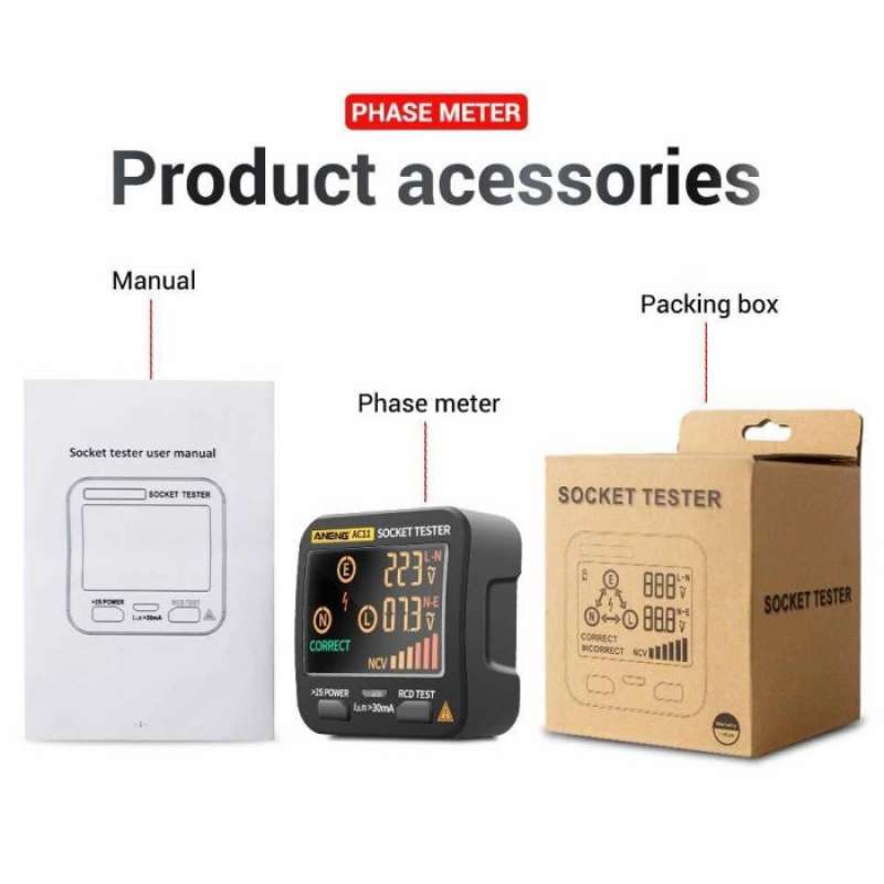 Promo Stop Kontak Voltage Tester Grounding Polarity Phase Check Aneng Ac11 Diskon 23 Di Seller