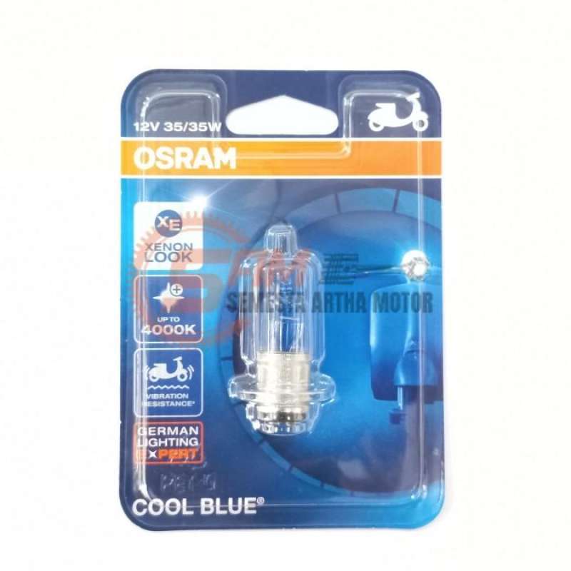 Jual Osram Cool Blue H6 Kaki 1 Halogen AC DC Lampu Depan Utama Motor - 35/35W di Seller Semesta ...