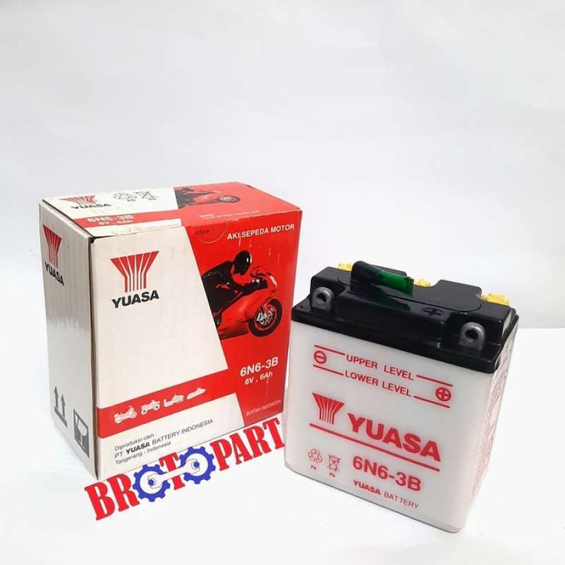 Promo Aki Motor Honda GL 100/125, CG 100/125, CB 100/125 Yuasa 6N6-3B 6v 6Ah GARANSI Diskon 4% ...