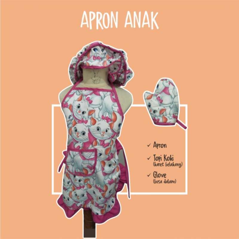 Promo Apron Celemek Anak Apron Anak 1 Set Kostum Profesi Anak - - Motif ...