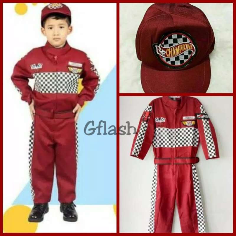 Promo KOSTUM PROFESI ANAK PEMBALAP MOBIL F1 RACER BAJU SERAGAM KIJANG ...