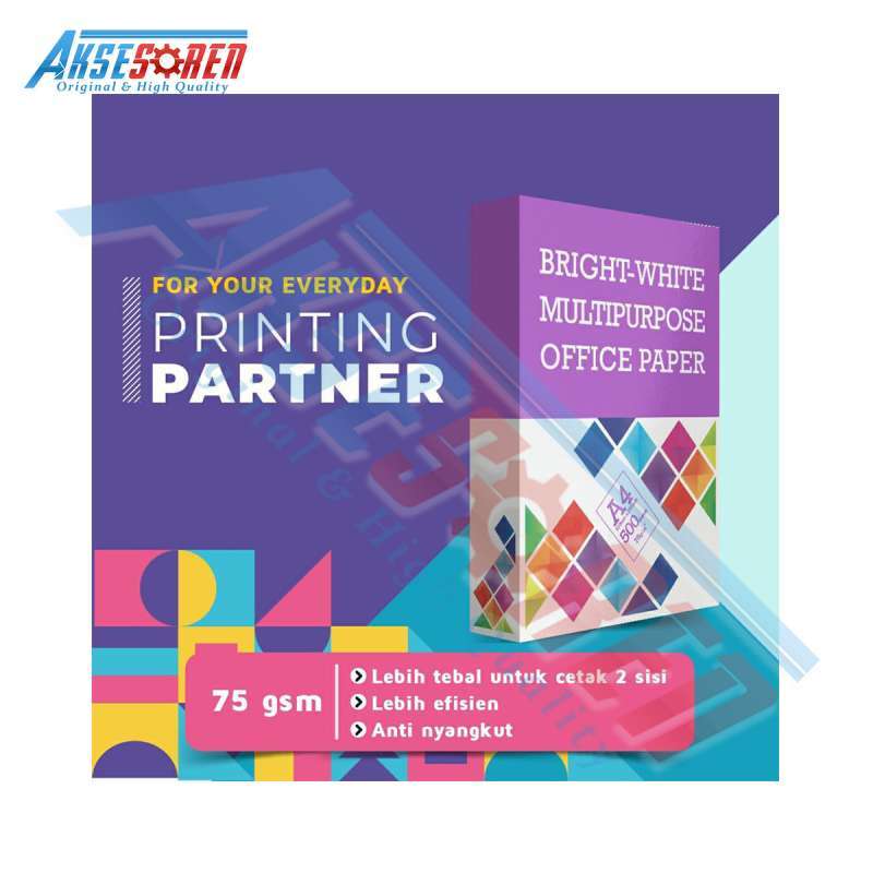Jual Aksesoren Kertas HVS BMO A4 [1 Rim/500 Lembar] / Kertas Printer ...