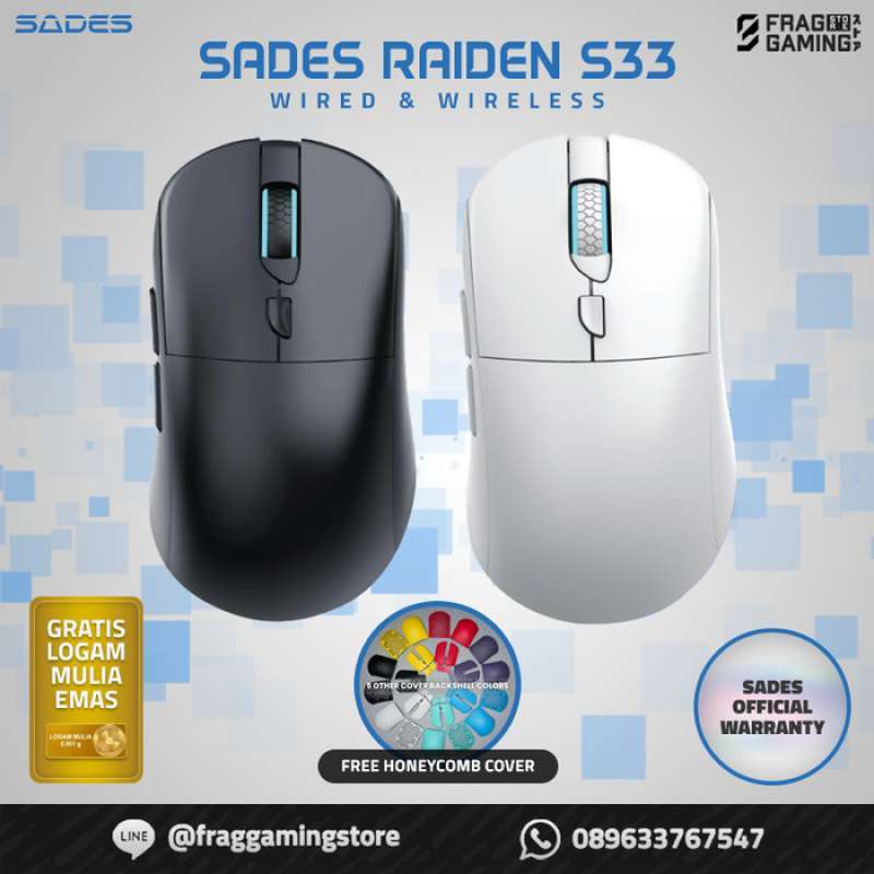 Promo Sades Raiden S33 Mouse Gaming Wireless Modular Dual Mode SadesRaiden Diskon 23% di Seller ...