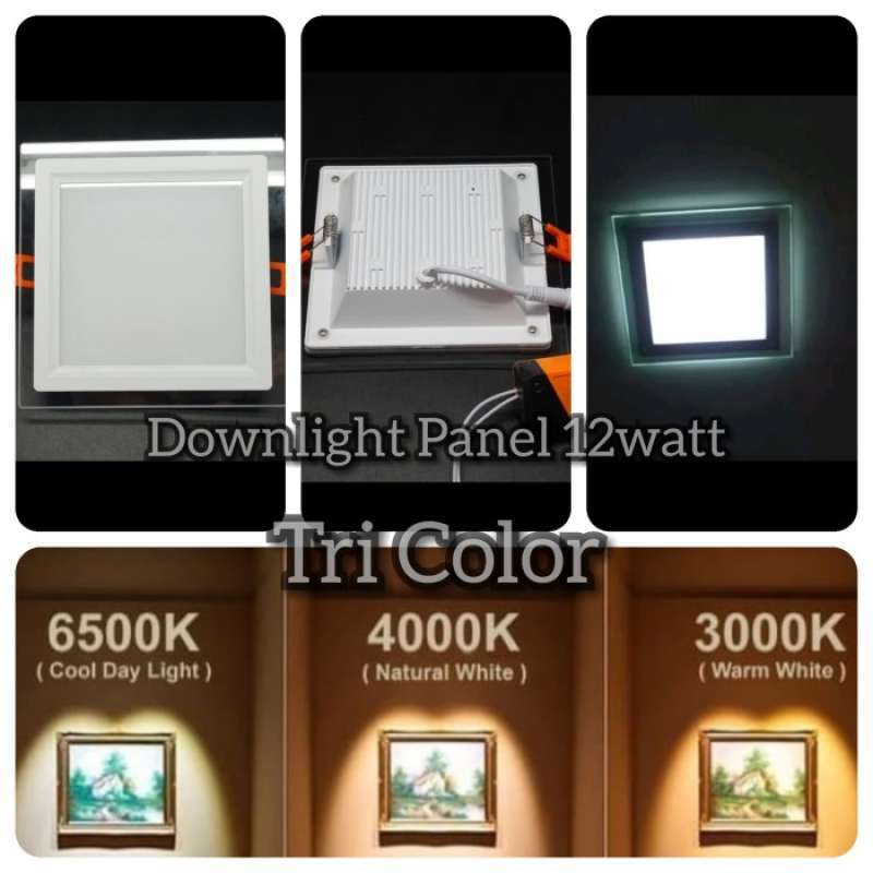 Promo Lampu Panel Led List Kaca Watt Tri Color Downlight Inbow Kotak Diskon Di Seller