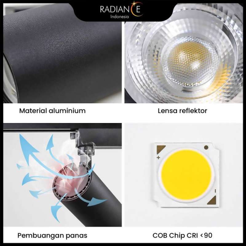 Promo Lampu sorot LED rell 15w 30w Track Light Spotlight Flexible ...