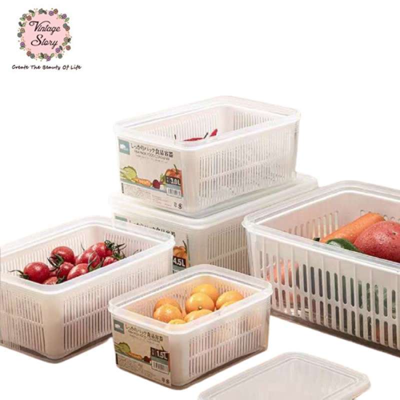 Jual Toples Plastik Bening Kotak Tempat Penyimpanan Makanan Buah Ikan 2 ...