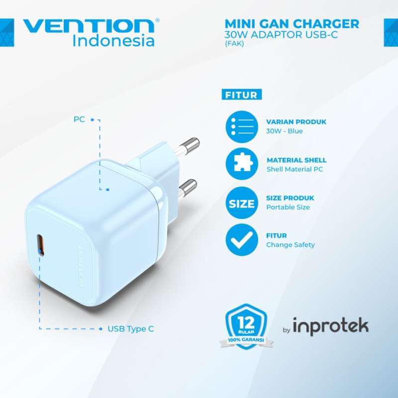 Promo Vention Adaptor Kepala Charger Fast Charging Android Power ...