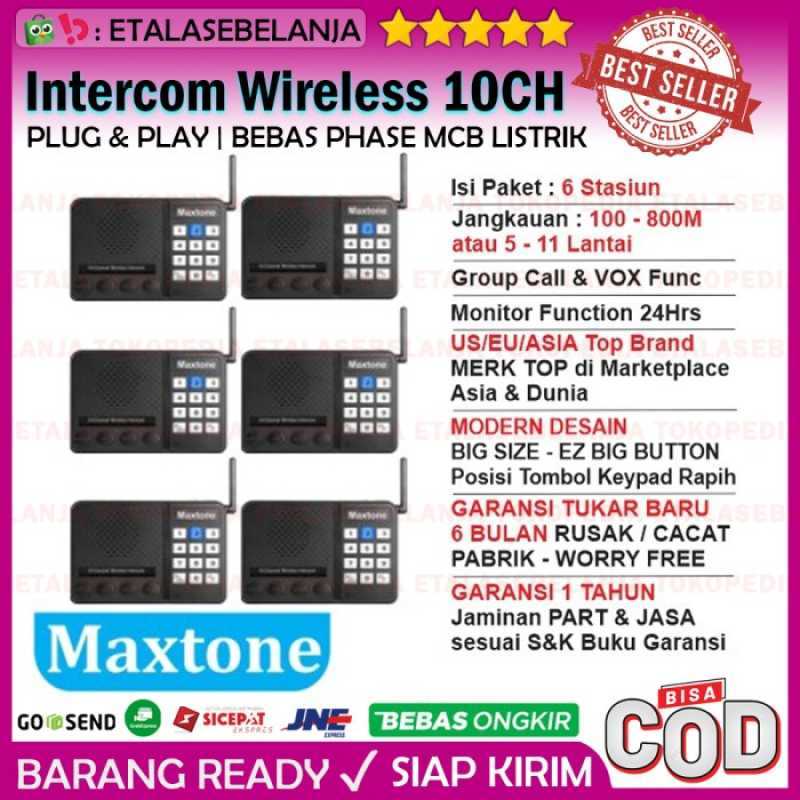 Promo Wireless Intercom 10CH Home Office Interkom - TONE SK1210 - 6 UNIT Diskon 23% di Seller ...