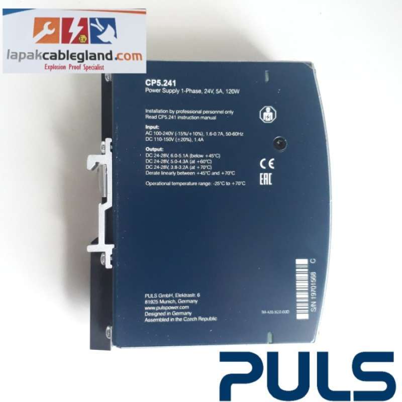 Promo DIN Rail Power Supply PULS CP5.241 5A 24Vdc 120W replace quint phoenix Diskon 20% di ...