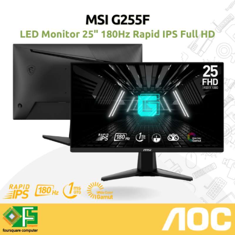 Promo Led Monitor Gaming Msi G255f 25 Inch Rapid Ips Full Hd 180hz 1ms ...