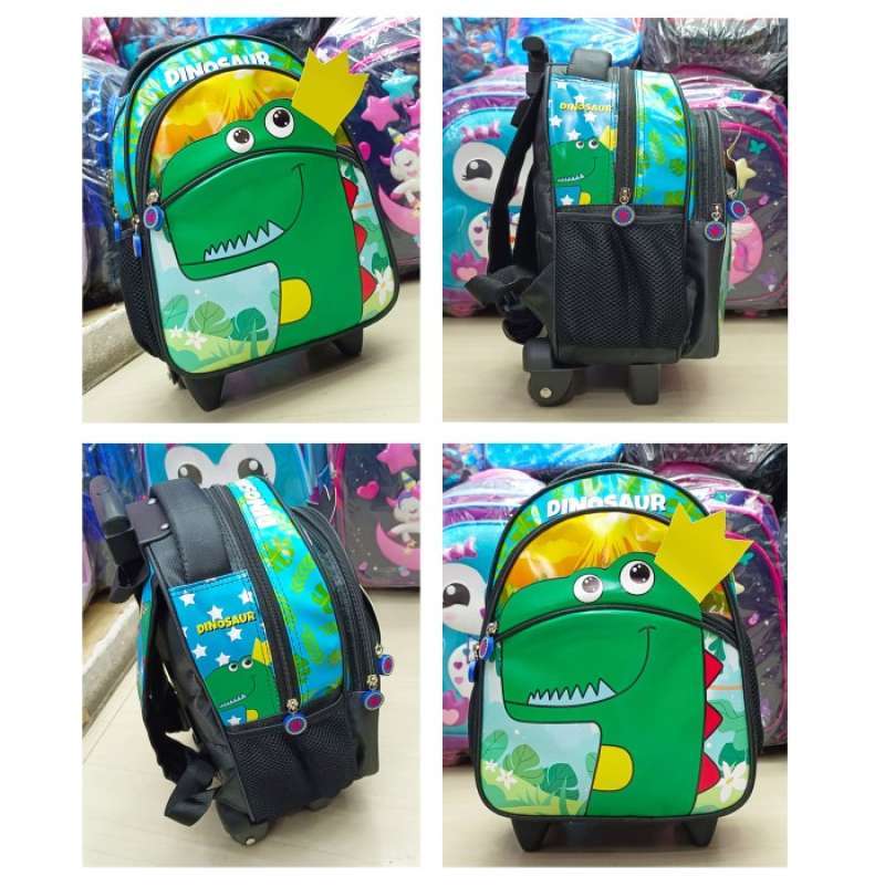 Jual TROLLEY DORONG TAS ANAK SEKOLAH TK / PAUD DINO COIN 3RESLETING 12 ...