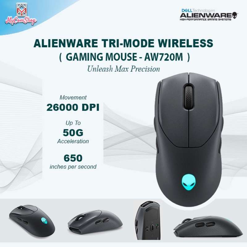 Jual DELL ALIENWARE TRI-MODE WIRELESS GAMING MOUSE AW720M 26K DPI RGB ...