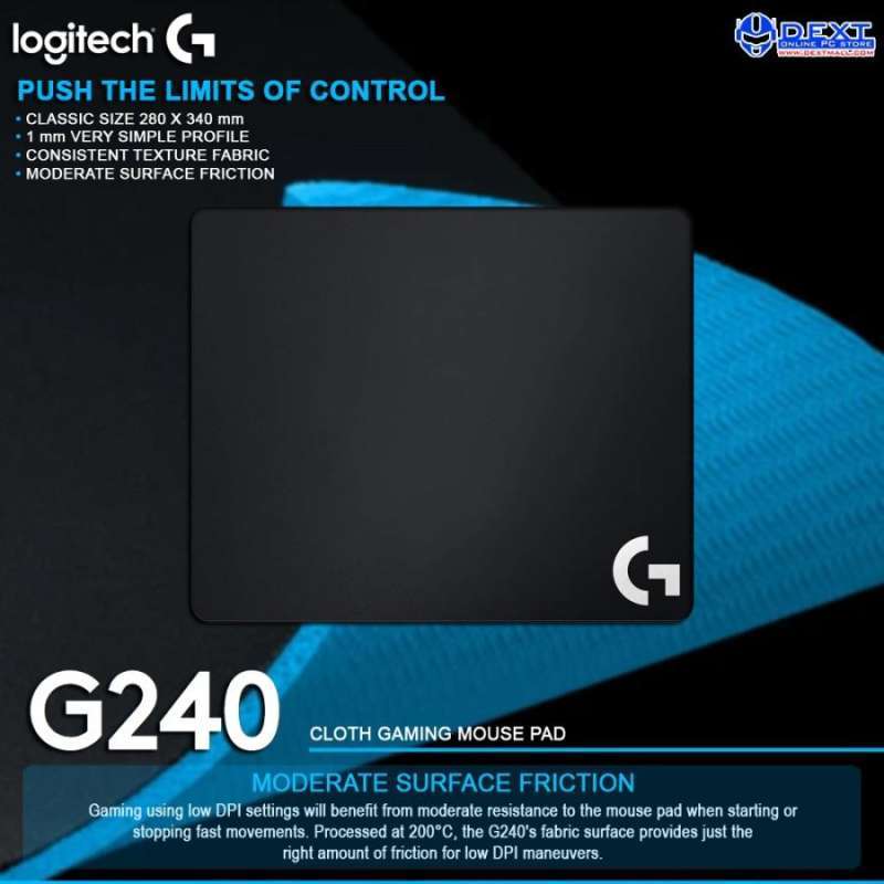 Jual Logitech G240 Cloth Gaming Mouse Pad Di Seller Dext Technologies ...