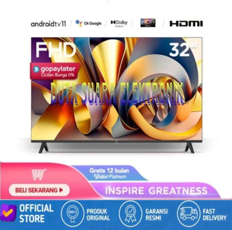 Promo Promo Tcl Smart Led Tv Android 11 32 Inch 32A9 Dolby Audio Resmi ...