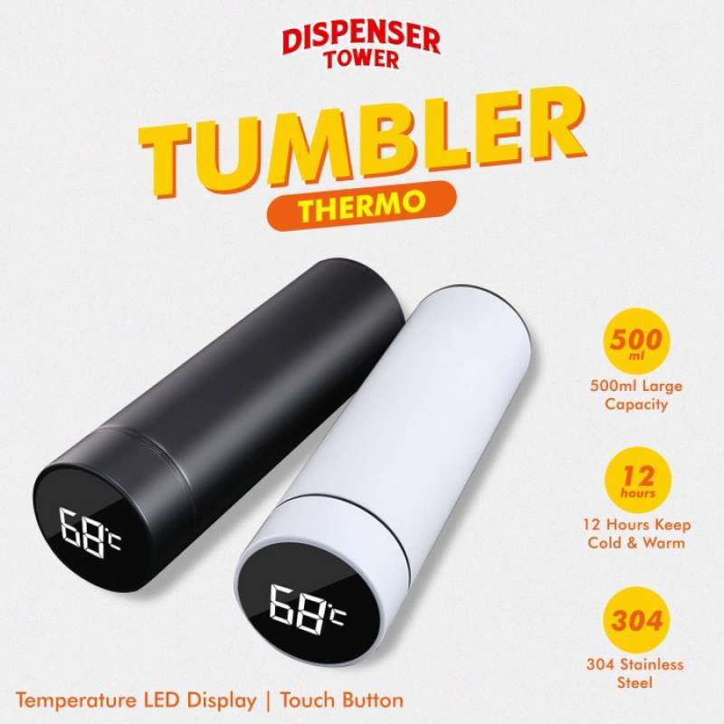 Promo TUMBLER LED THERMOS SMART TEMPERATURE STAINLESS / TERMOS AIR ...