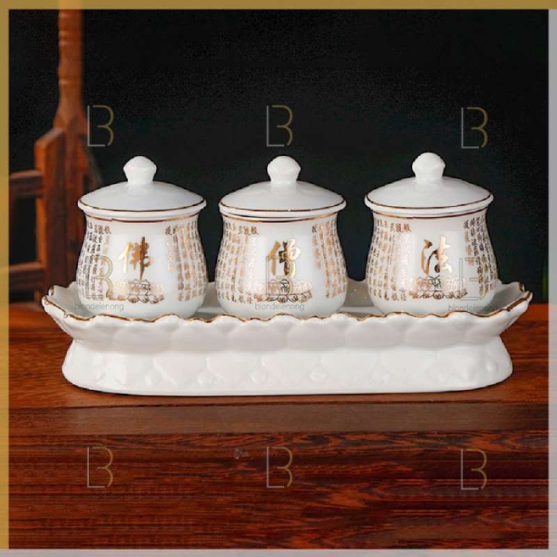 Jual Gelas Cangkir Mug Set Altar Meja Sembahyang Buddha Keramik Air ...