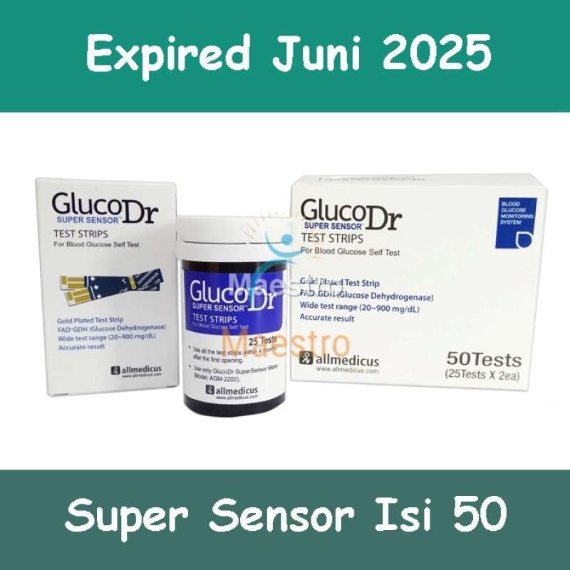 Promo Strip Gluco Dr Super Sensor Isi 50 Stik Glucodr Supersensor ...