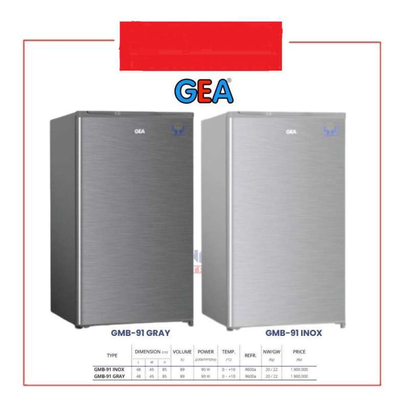 Jual Gea Kulkas Gmb 91 Gmb91 Portable Mini Bar Minibar Inox / Matt Grey ...