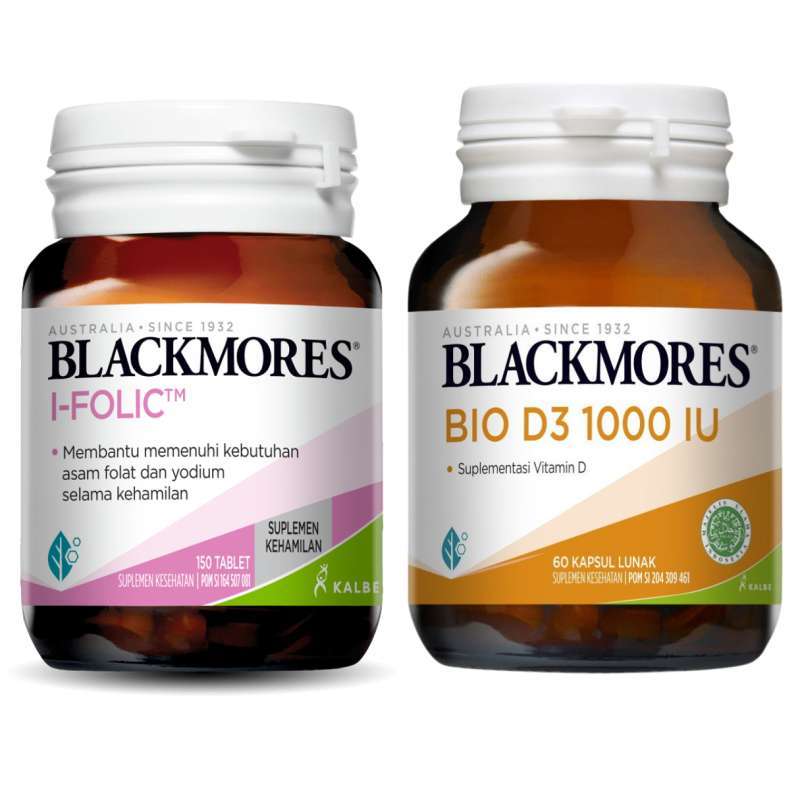 Jual Paket Blackmores I Folic 150 Tablet Dan Vitamin Bio D3 1000 Iu 60 Kapsul Lunak Kehamilan Di ...