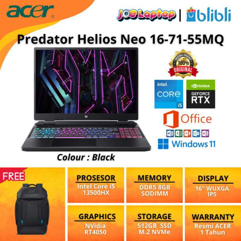 Jual Acer Predator Helios Neo Mq Black I Hx Win Ohs Di Seller Joe Laptop