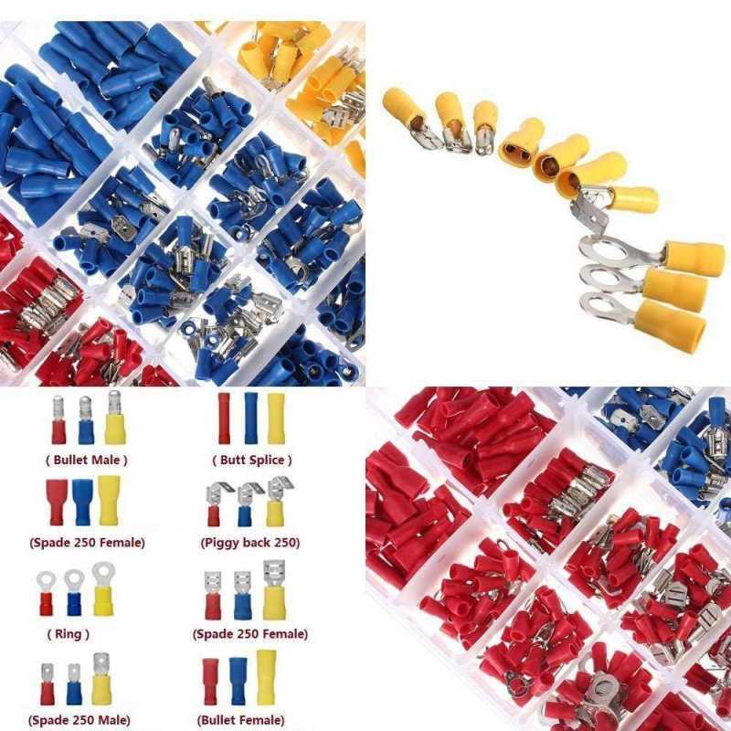 Jual Sunsir Terminal Wire Crimp Connector Kit Ring Spade Fork O 480 Pcs ...