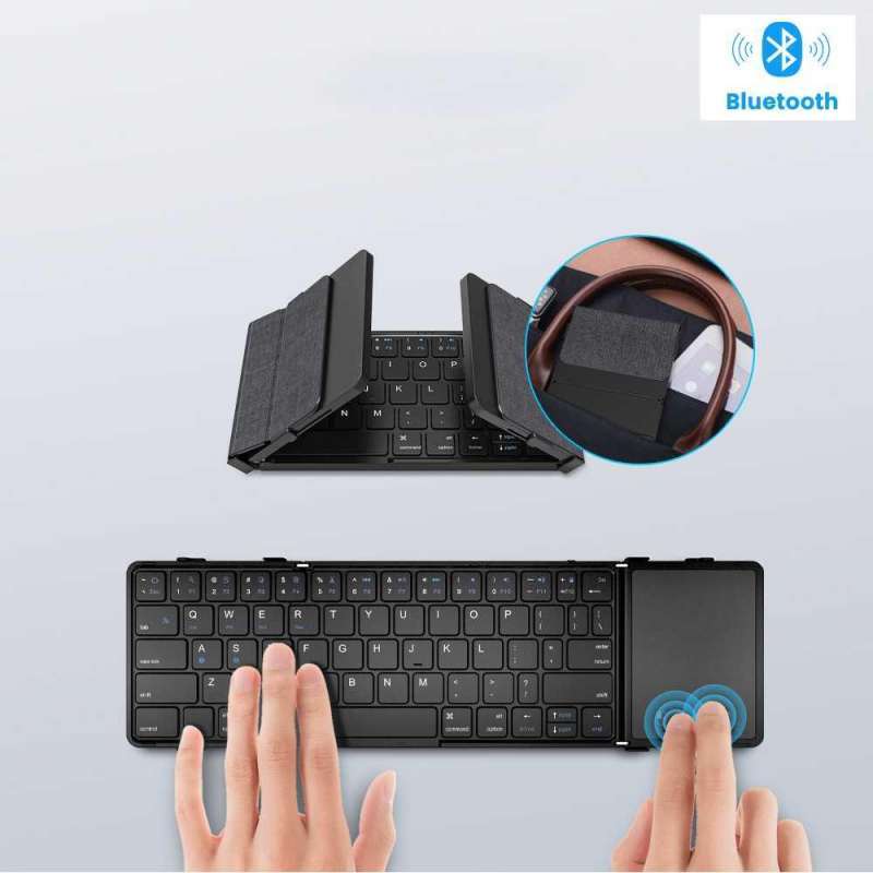 Jual Avatto Keyboard Wireless Bluetooth Foldable Rechargeable With Touchpad B1053 Keyboad Kibord