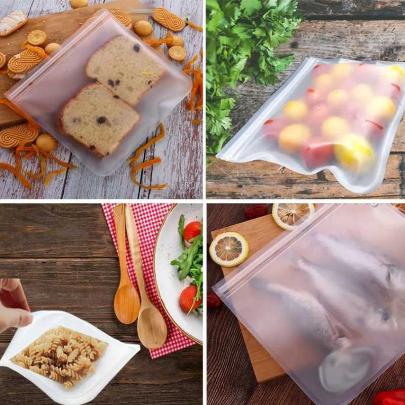 Jual Kantong Plastik Organizer Makanan Silikon Food Bag Ziplock B0271 ...
